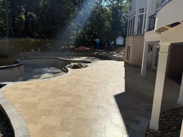 Walnut Travertine Tumbled 24x24 3cm Paver - Premium